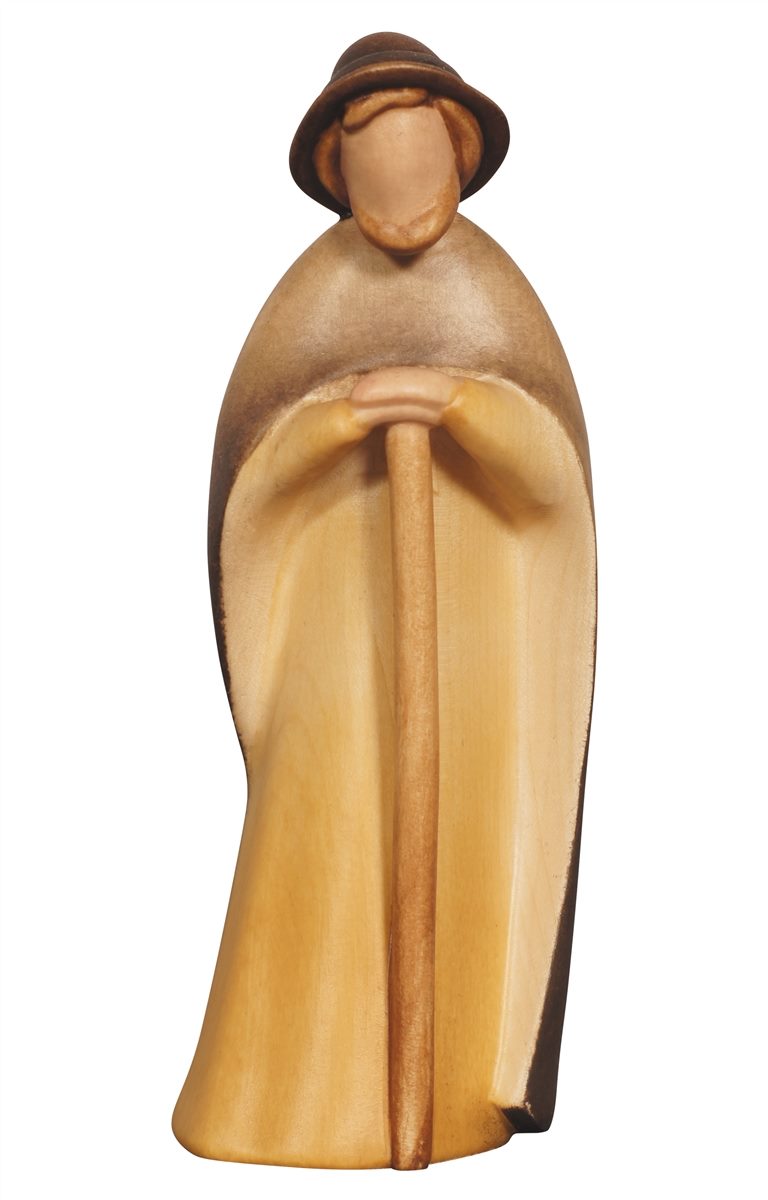 Leonardo Nativity Scene Shepherd with Stick – Italian Wood Carvings