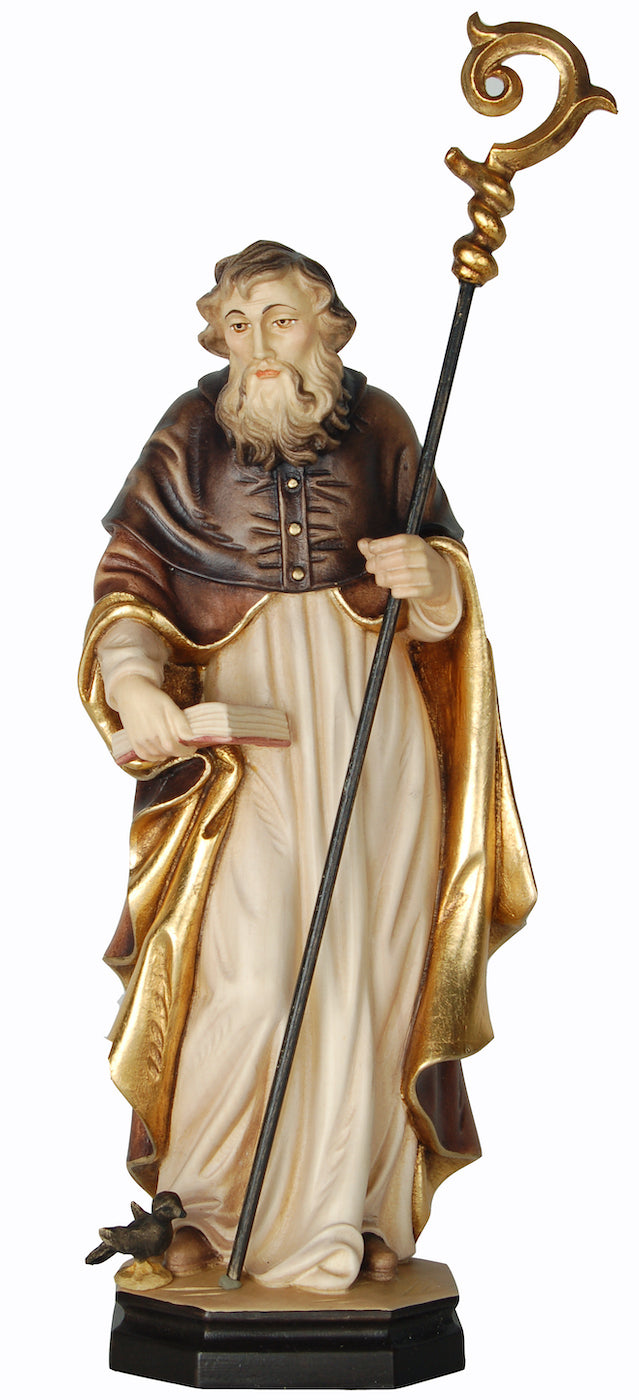 Saint Kevin of Glendalough Figurine – Italian Wood Carvings