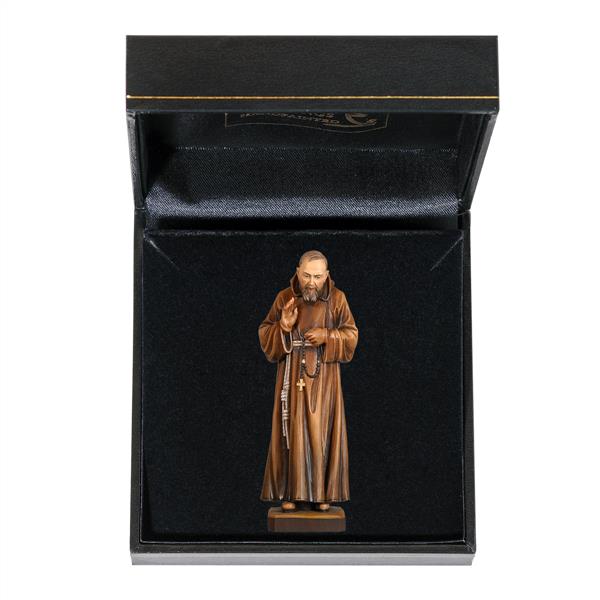 Miniature Saint Padre Pio Figurine in Gift Box – Italian Wood Carvings
